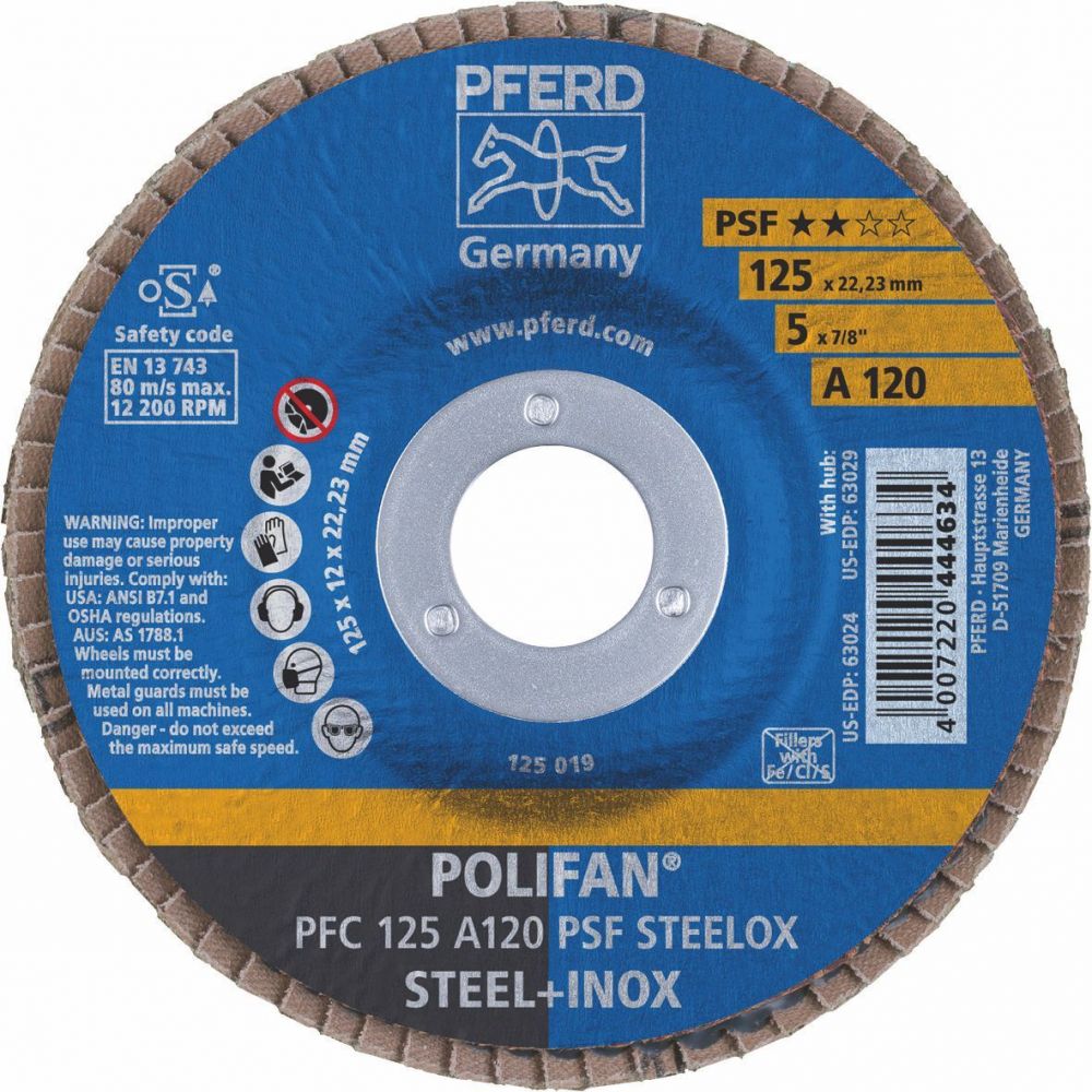 Migomag - POLIFAN Flap Disc GP Aluminium Oxide - STEEL / INOX PFC 125 A 120 PSF - 67749125
